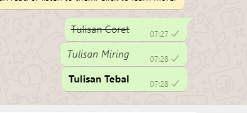Cara Membuat Tulisan Coret/Miring/Tebal di Wa (WhatsApp) - satutitiknol.com