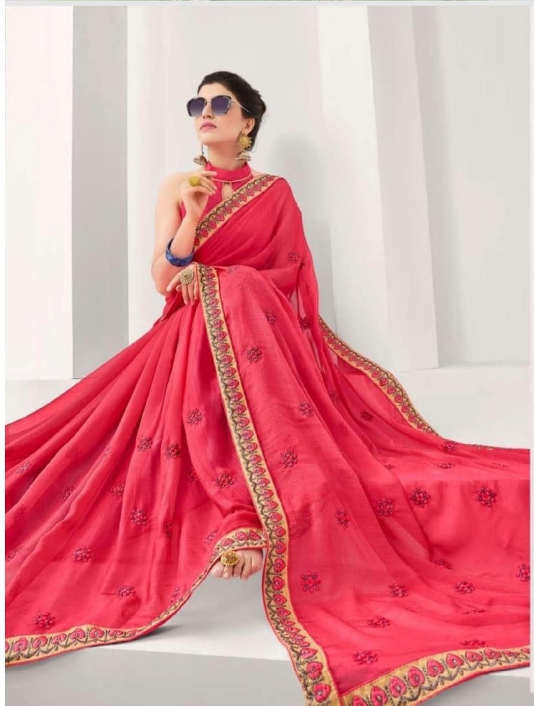 Beautiful Indian Model Chitra Shukla In Designer Red Saree - Indian ...