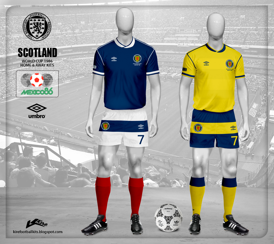 Kire Football Kits: Scotland kits World Cup 1986