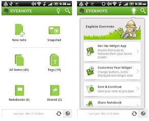 Evernote, Varias herramientas en una aplicación para Android