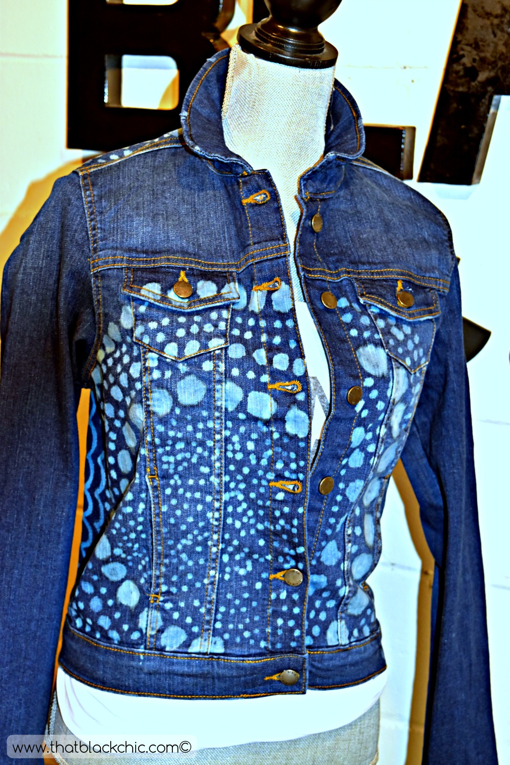 DIY Bleach Design on Denim | That Black Chic