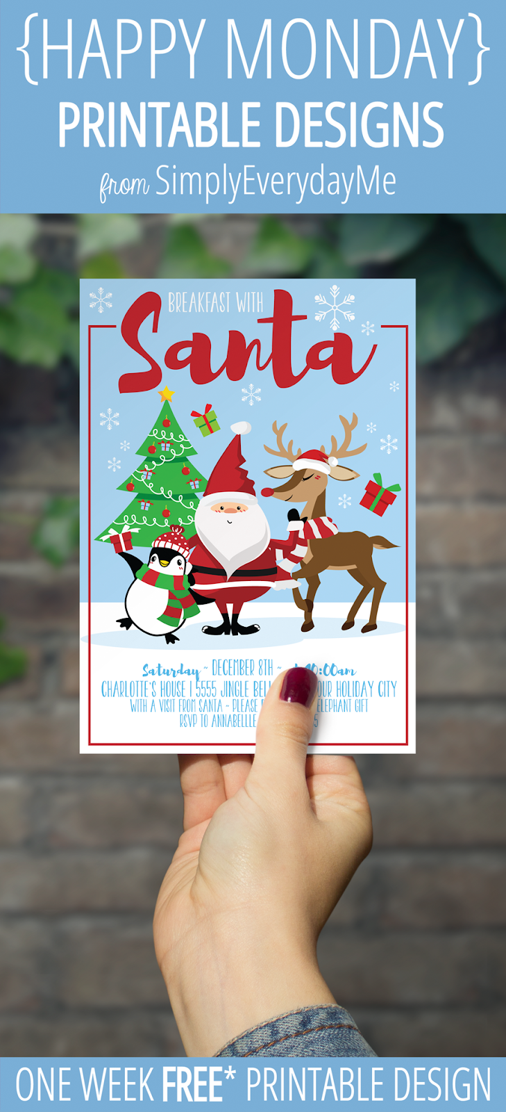 SimplyEverydayMe: {HAPPY MONDAY}... BREAKFAST WITH SANTA INVITATION...