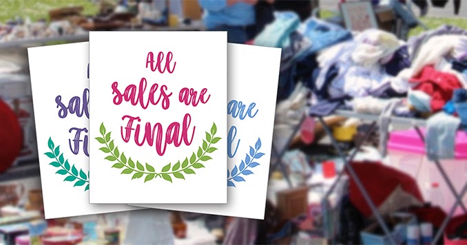 All Sales Are Final Signs - Cute Free Printables | Craigslist Garage Sales
