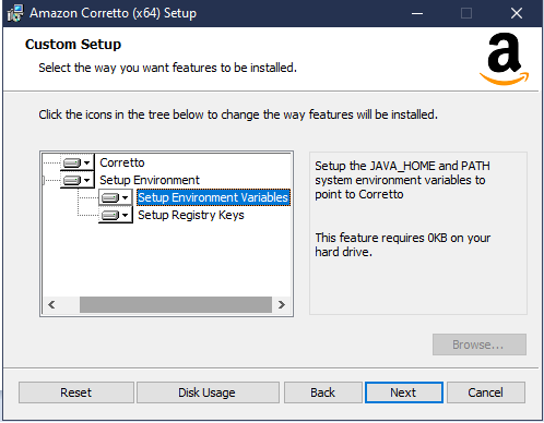 How to install Amazon Corretto JDK 11 on Windows 10