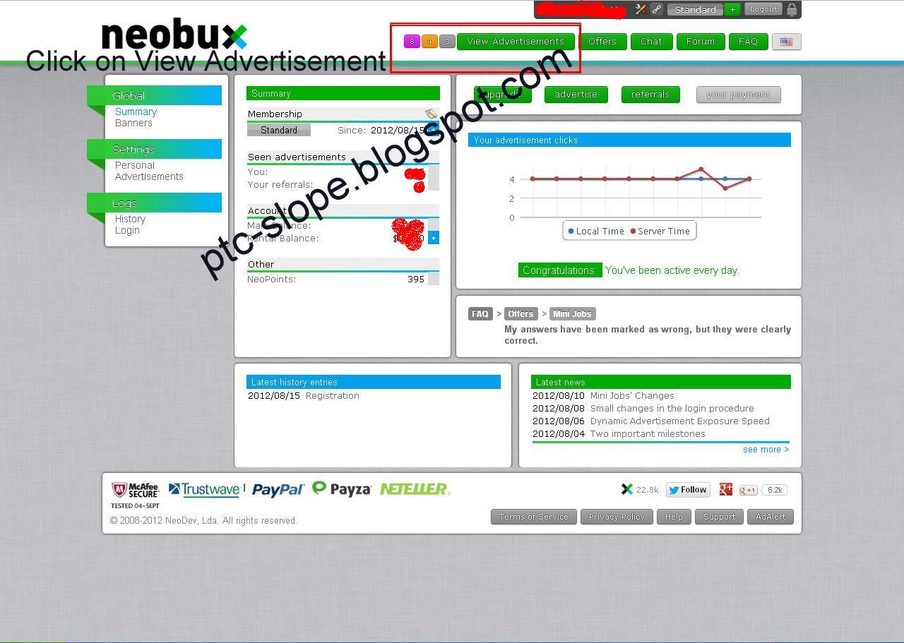 Earn Money By Without Investment : Complete Method Of Working On Neobux