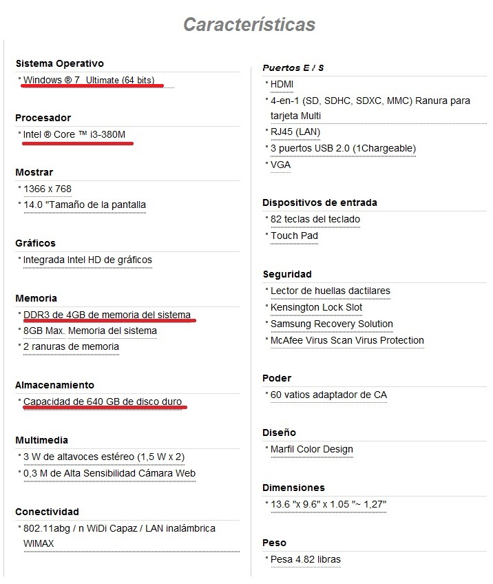 Ventas Tecnológicas: → Laptop Samsung SF410