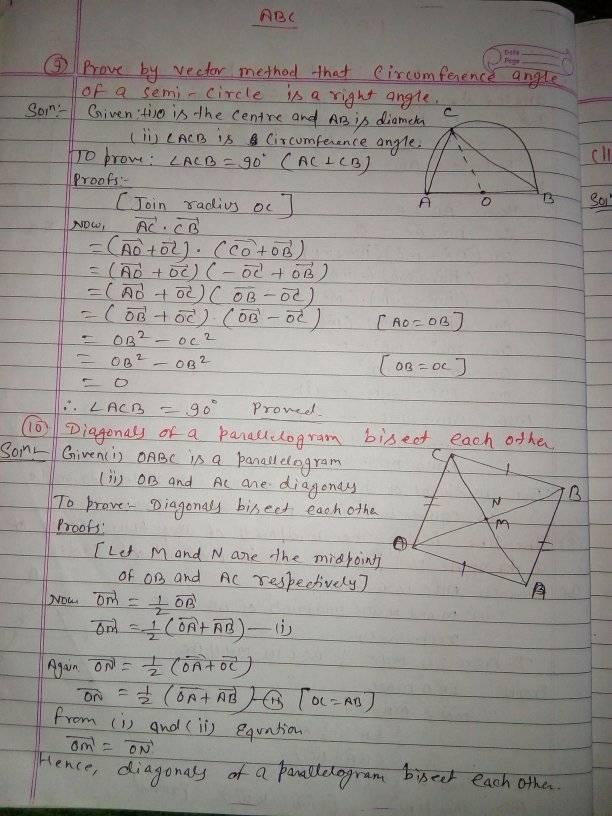 Class 10 Optional Math Vector(all proofs) & Important questions ...