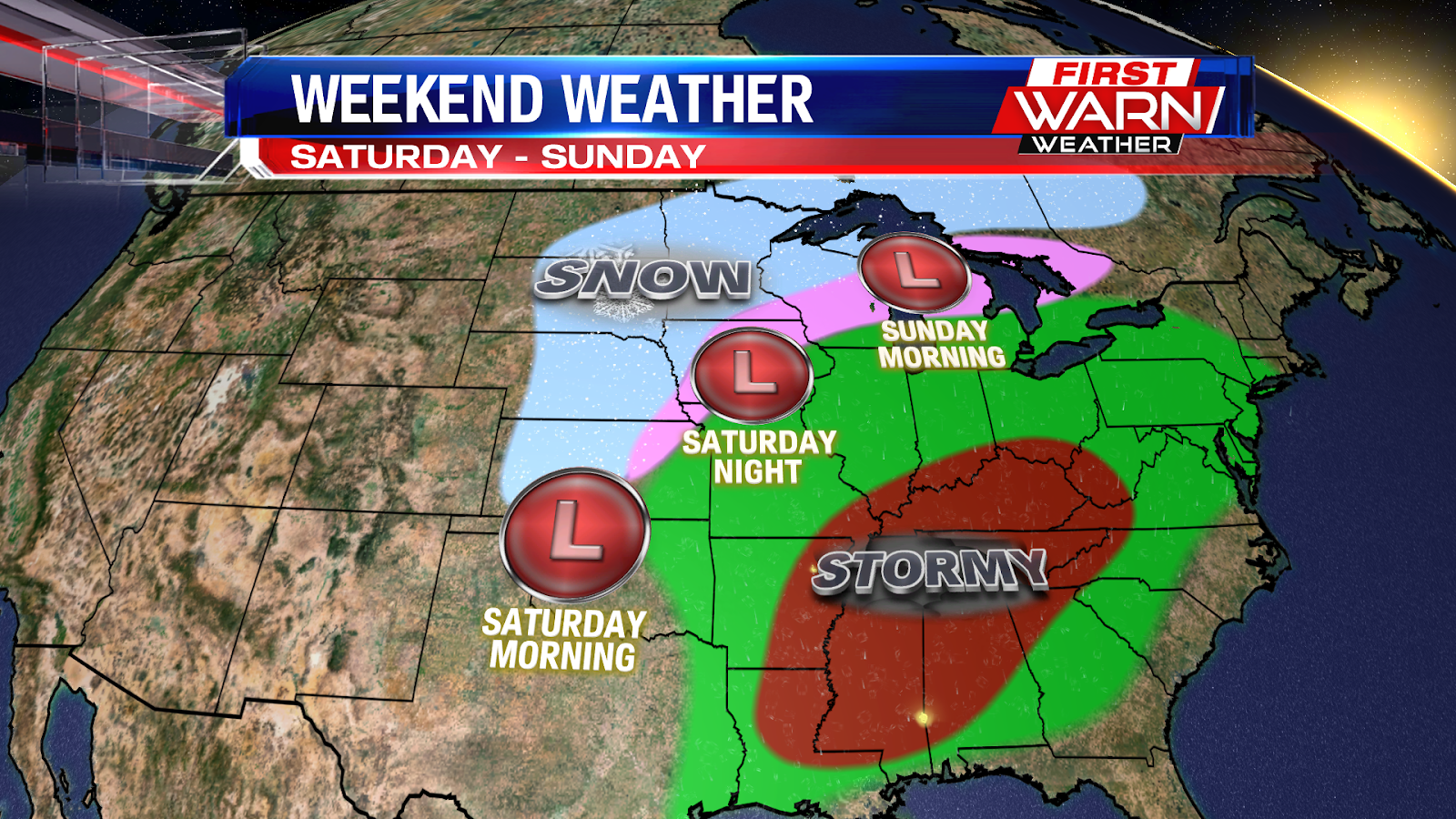 First Warn Weather Team: Weekend Storm System Brings Wintry Mix, Heavy ...