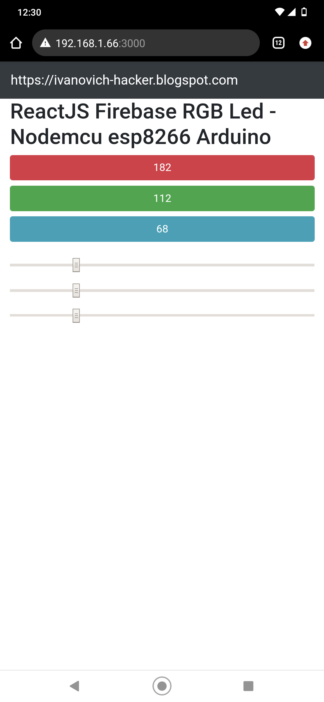 ReactJS Firebase esp8266 Nodemcu Led RGB Frontend - Arduino