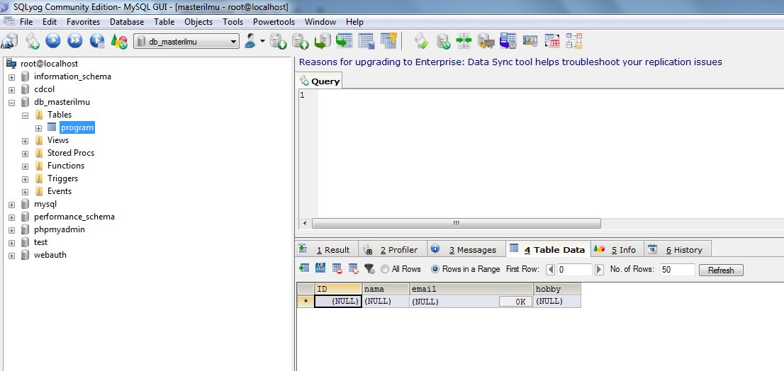 Cara membuat database dengan SQLyog gampang di pahami - Solvermous