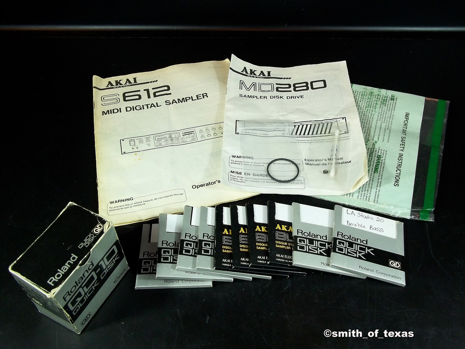 MATRIXSYNTH: Akai S612 Midi Digital Sampler & MD 280 Disk Drive w/ Manuals & Disks