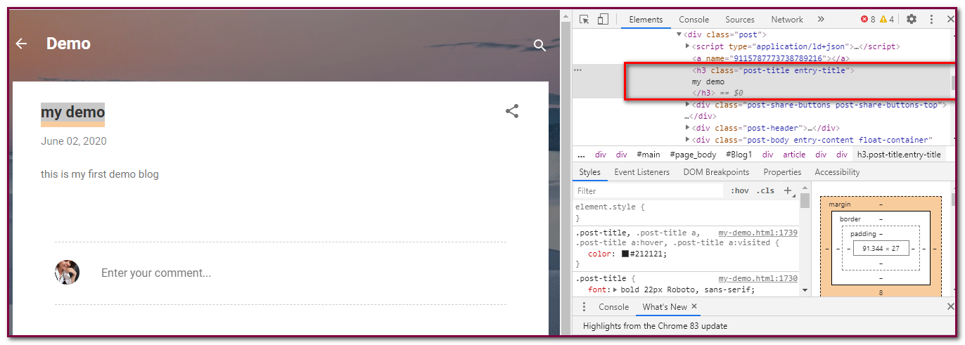 How to Change Blogger Post Title from H3 to H1 I Heading tag