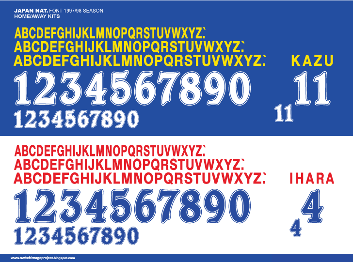 Football teams shirt and kits fan: Font Japan 1997 Kits