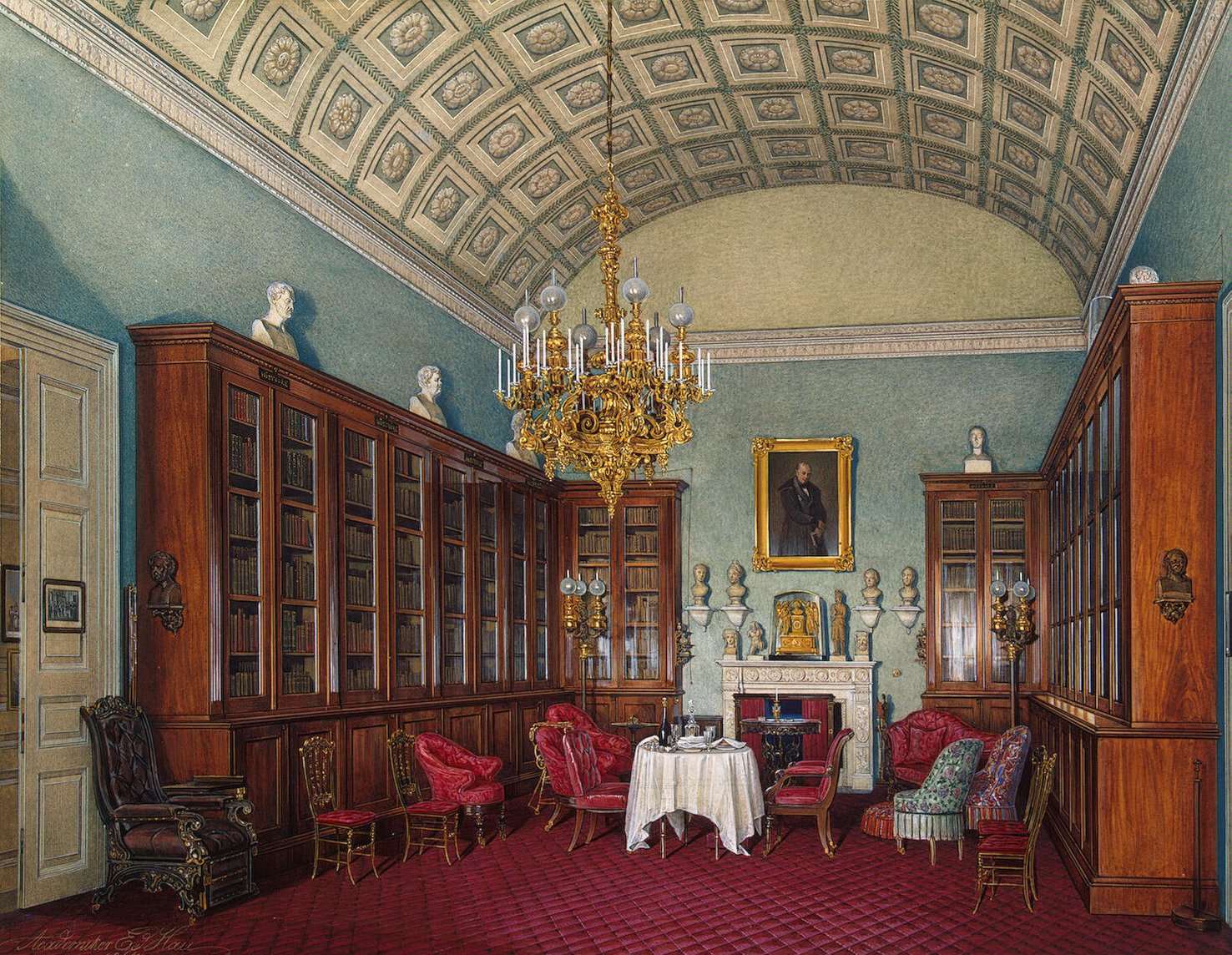 Interiors of the Winter Palace. The Library of Emperor Alexander II ...