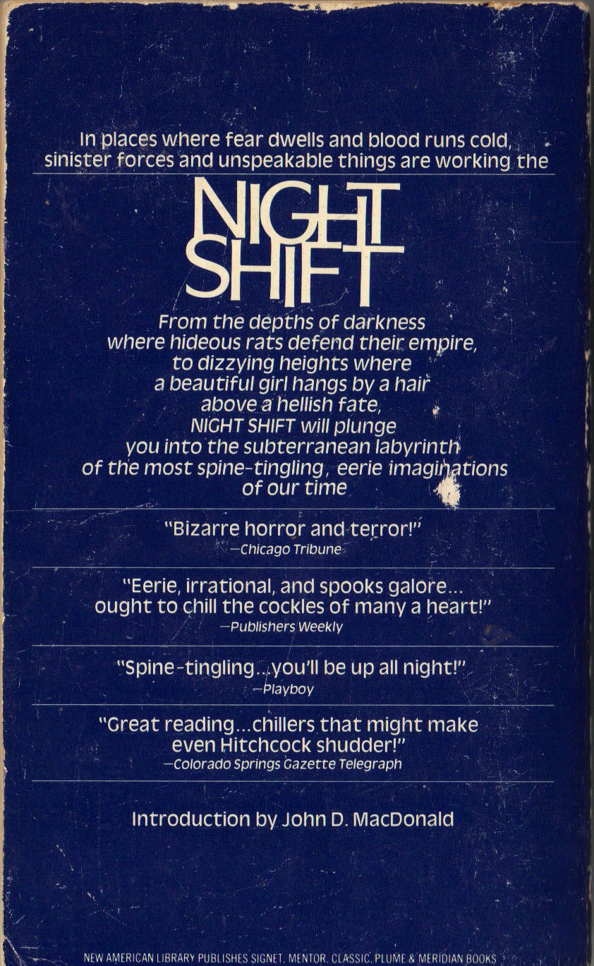 Too Much Horror Fiction: Night Shift by Stephen King: 1979 Signet ...