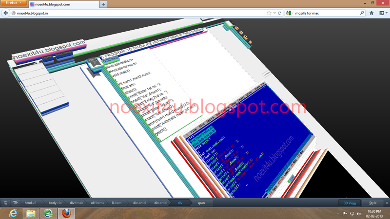 Mozilla Firefox In 3d Three Dimensional View ~