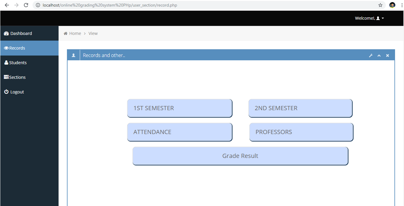 Electronic Class Record Using PHP/Mysqli
