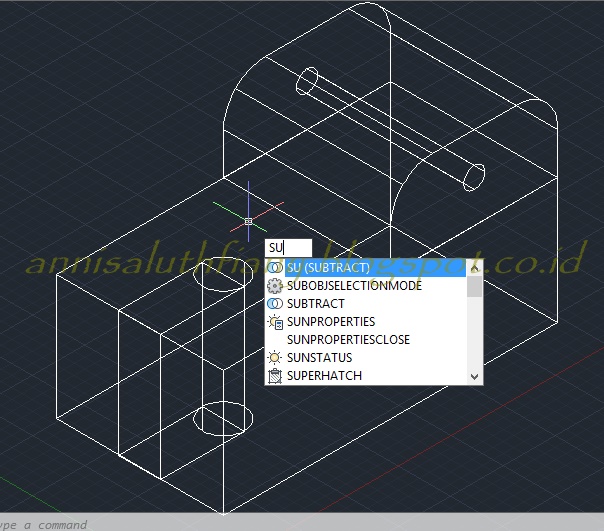 Tutorial AutoCAD: Cara Melubangi Objek 3D Dengan Perintah Subtrack ...