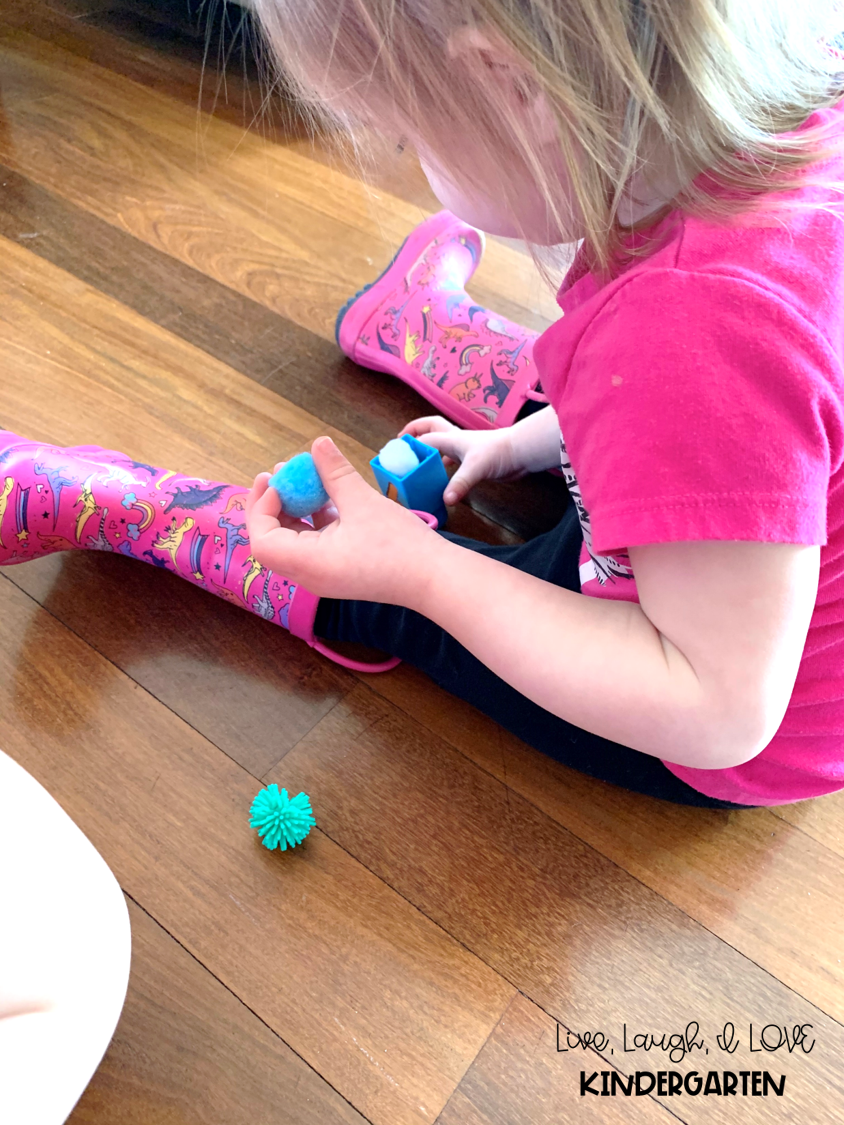 This activity is great for fine motor! You could also add in some color ...