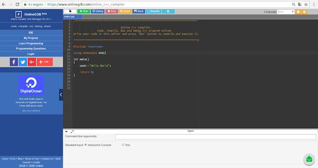 LA SABIDURIA : Online C++ Compiler - online editor - OnlineGDB