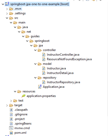 Spring Boot + JPA/Hibernate One to One Mapping Example