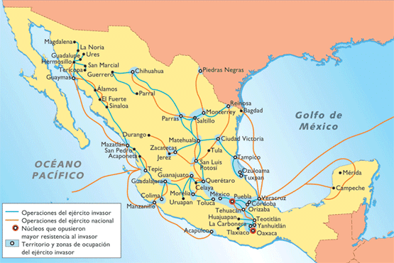 INTERVENCIÓN FRANCESA Y EL SEGUNDO IMPERIO: Mapa