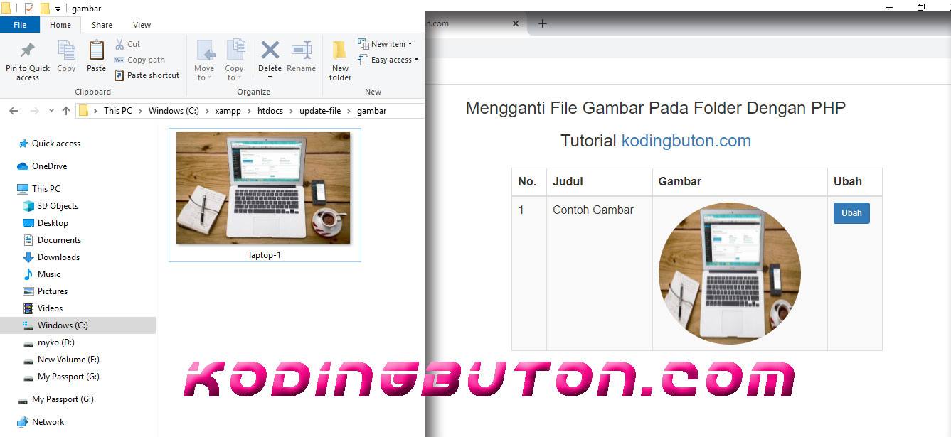 Mengganti File Gambar Pada Folder Direktori Dengan PHP