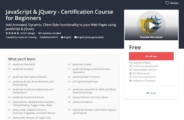 Learn JavaScript & jQuery - Certification Course for Beginners (Udemy ...