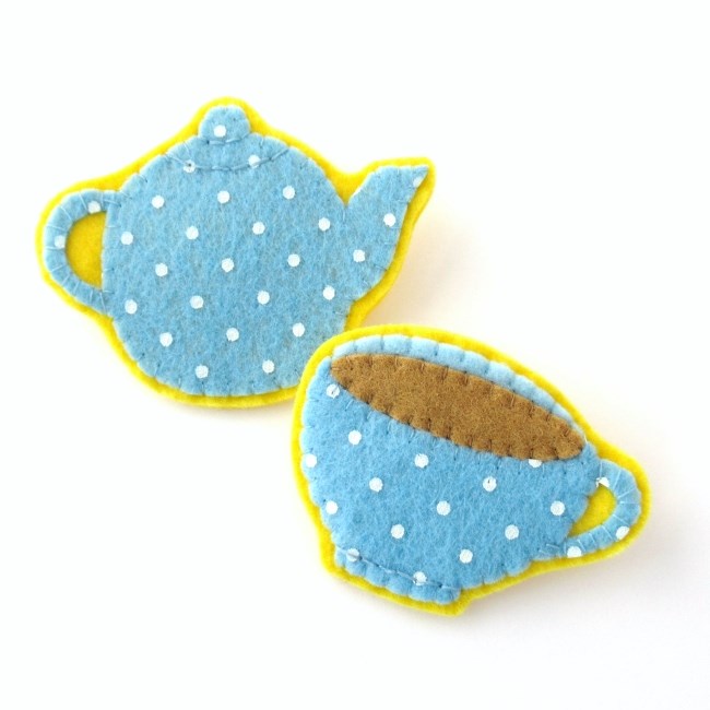 Bugs and Fishes by Lupin: Felt Teacup & Teapot Brooches Tutorial ...