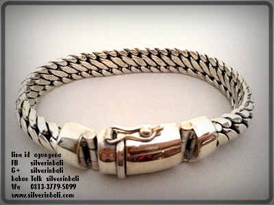 perhiasan dan aksesoris perak bakar bali gelang cowok gelang silver ...