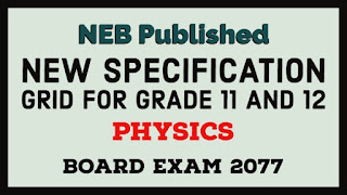 Grade 11 and 12 Specification Grid for 2077 Board Exam Physics. Click ...