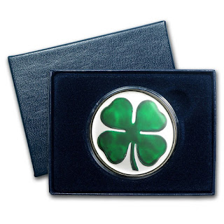SUZI Q'S ESTATE FINDS: 1 oz Silver Round Coin Four Leaf Clover Enameled ...
