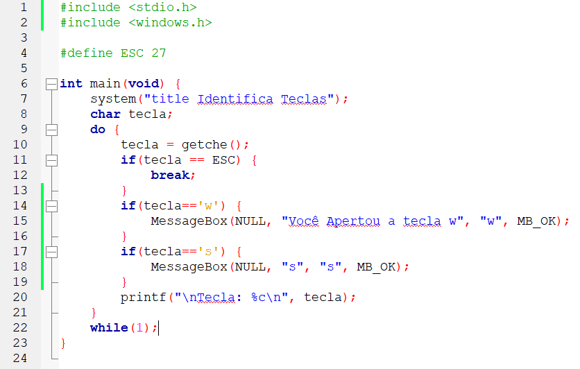 Linguagem C - #define ESC 27