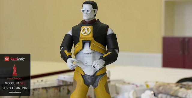 Gordon Freeman 3D Models with Crowbar and Gravity gun | 3D Models by ...