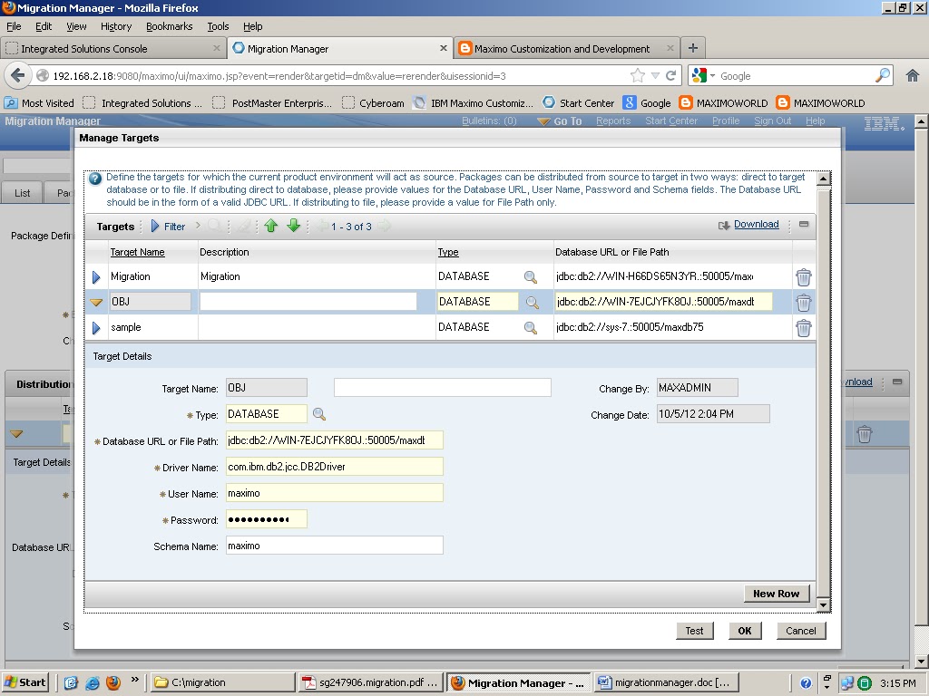 Maximo Functional And Configurations Migration Of An Object As A Database Type
