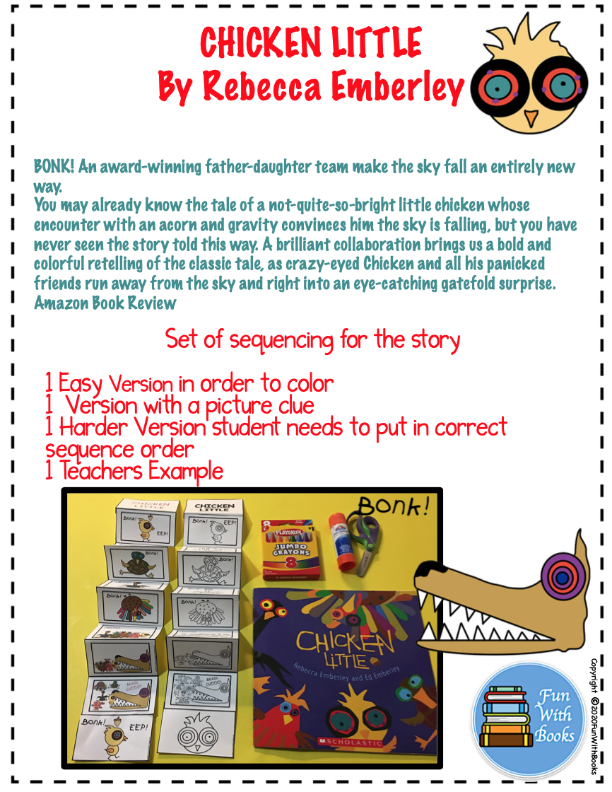 CHICKEN LITTLE SEQUENCING ~ Book Units by Lynn