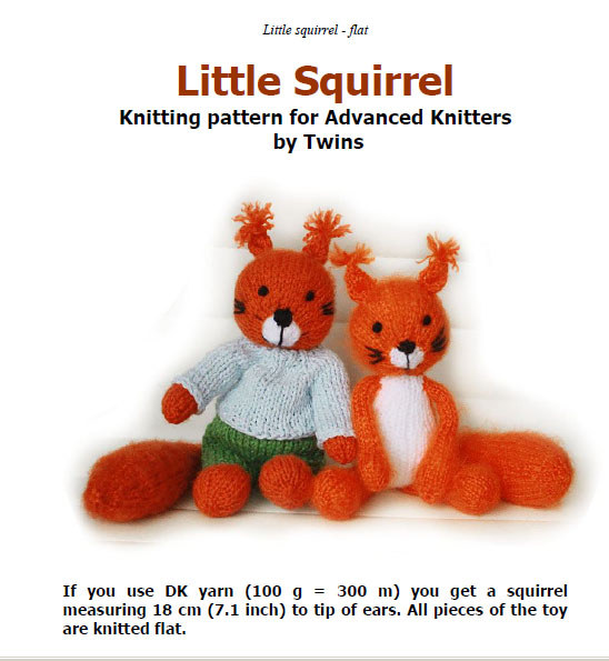Twins' Knitting Pattern MiniShop: Little Squirrel (pattern in English)