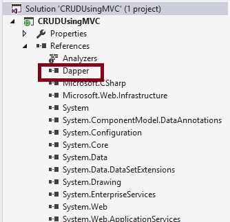 CRUD Operations In ASP.NET MVC 5 Using Dapper