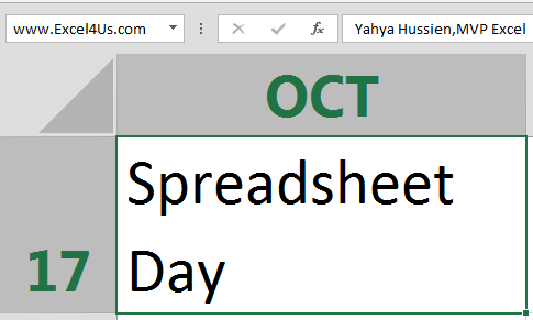 Happy Spreadsheet Day|Excel4Us