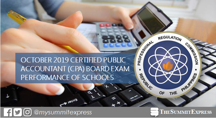 CPALE RESULT: October 2019 CPA board exam performance of schools
