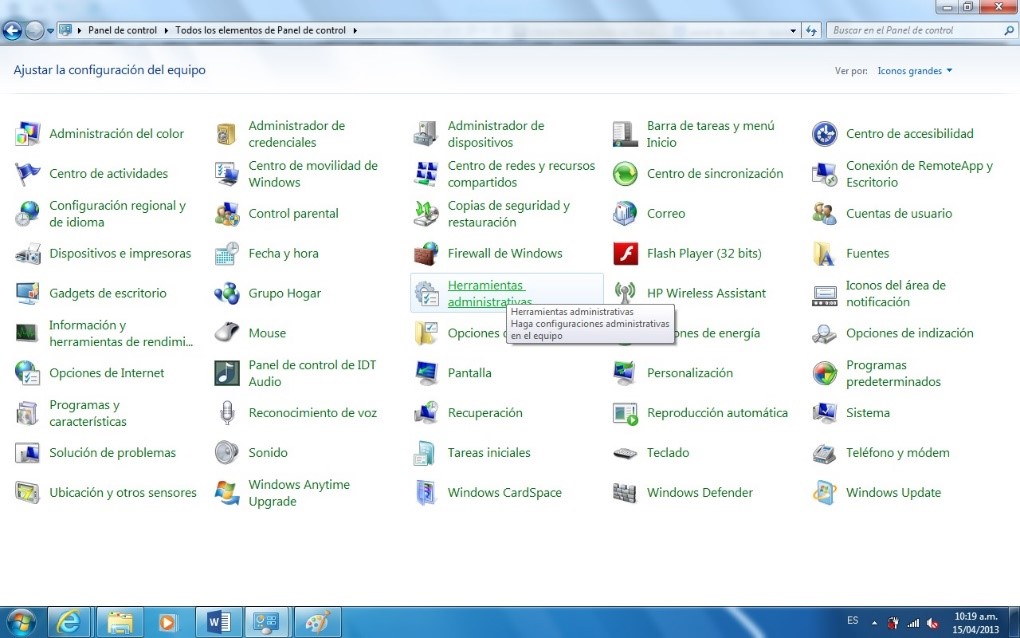 PANEL DE CONTROL: PANEL DE CONTROL (CONCEPTO)