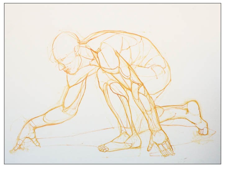 Crouching Pose Drawing