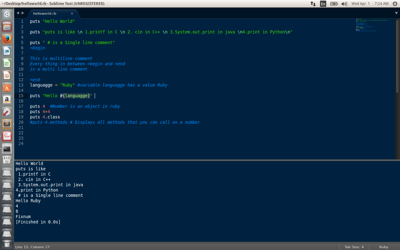 Python-My Notes: Hands on ruby:Install,run,hello world
