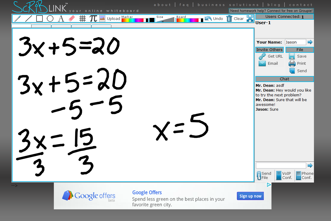 Scriblink - Your Free Online Virtual Whiteboard!! ~ Class of Tech