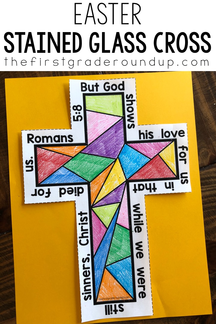 Easter Sunday Craft for Kids: Stained Glass Cross - The First Grade Roundup