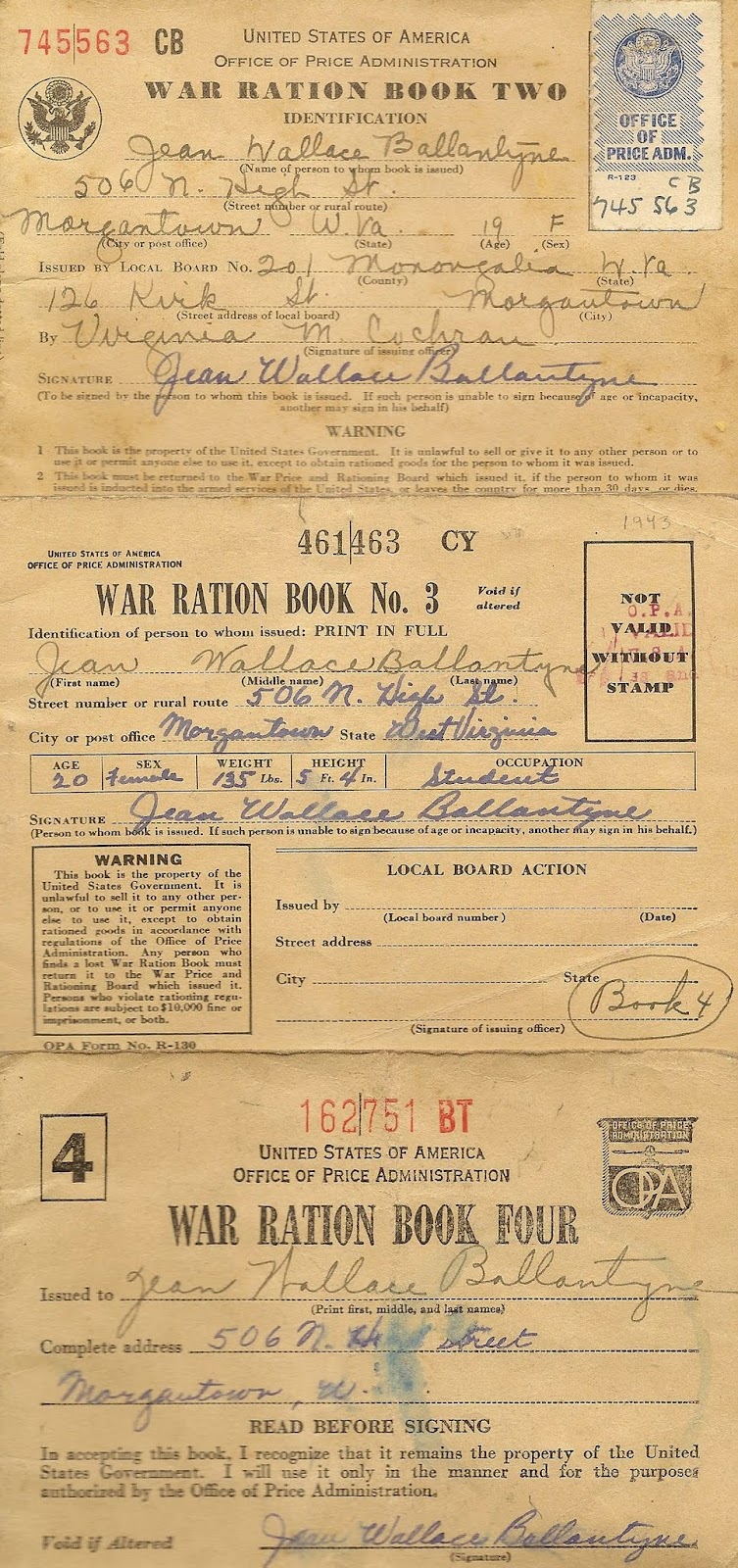 Uibles: A Family Blog: 1943 Jean's WW2 Ration Books