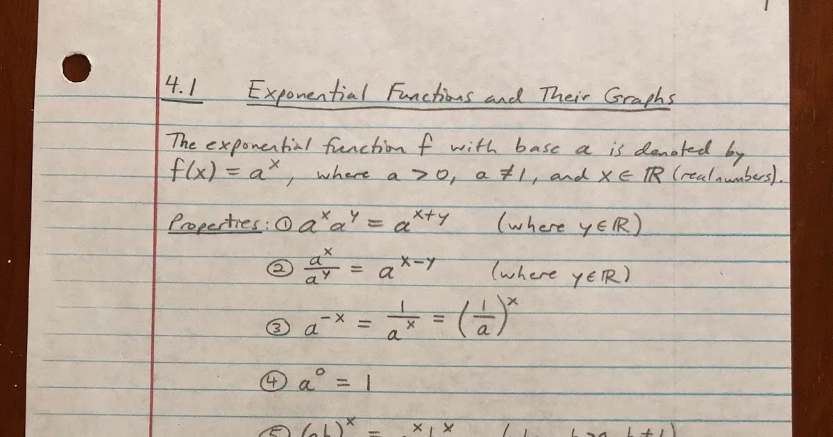 Professor Frank’s Math Blog: Part 1 - Exponential Functions and Their ...
