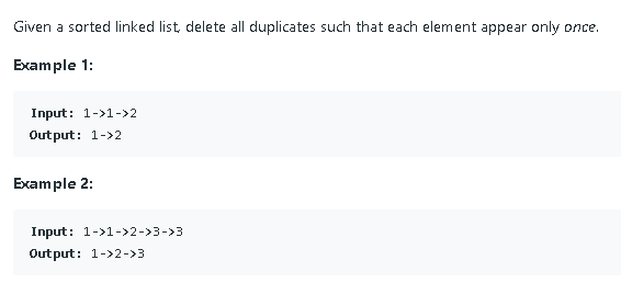 Leetcode 83. Remove Duplicates from Sorted List