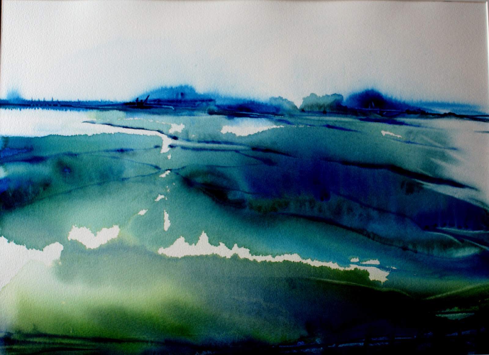 Landschapg.jpg 1.600×1.160 pixels | Aquarel, Abstract landschap ...
