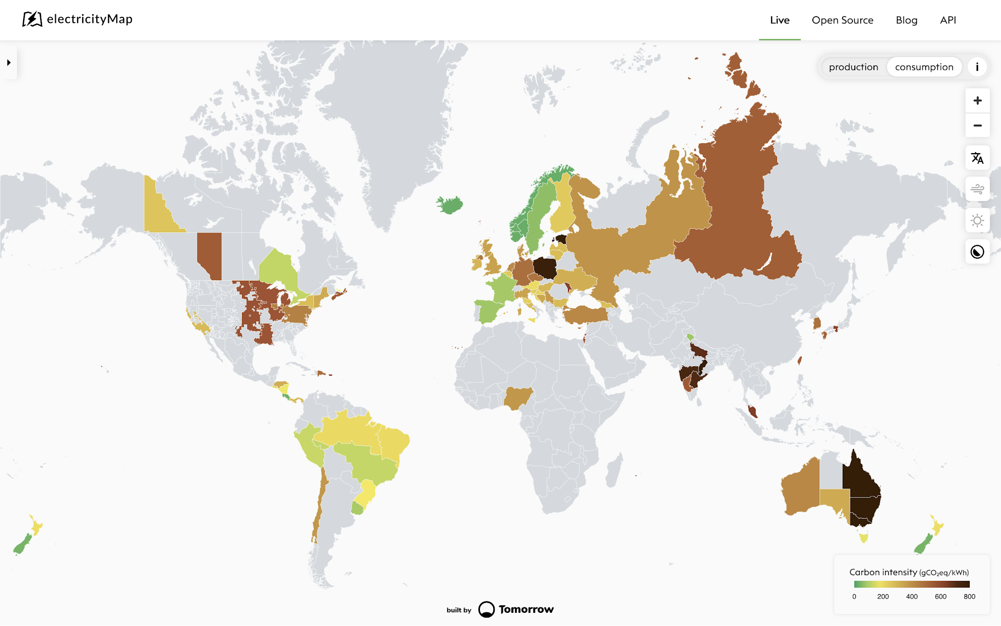 Merchiston Geography: Electricity map - live CO2 emissions and ...